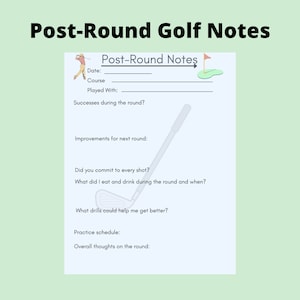 Golf Printable, Bundle, Golf Stat Tracker, Blank Journal Entry, Post ...