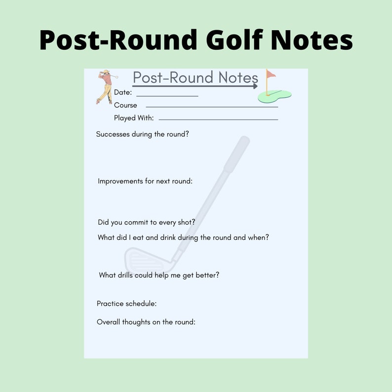 Golf Printable, Bundle, Golf Stat Tracker, Blank Journal Entry, Post ...