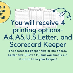 Golf Stat Tracker Printable, Golf Stats, Instant Download, Golf ...