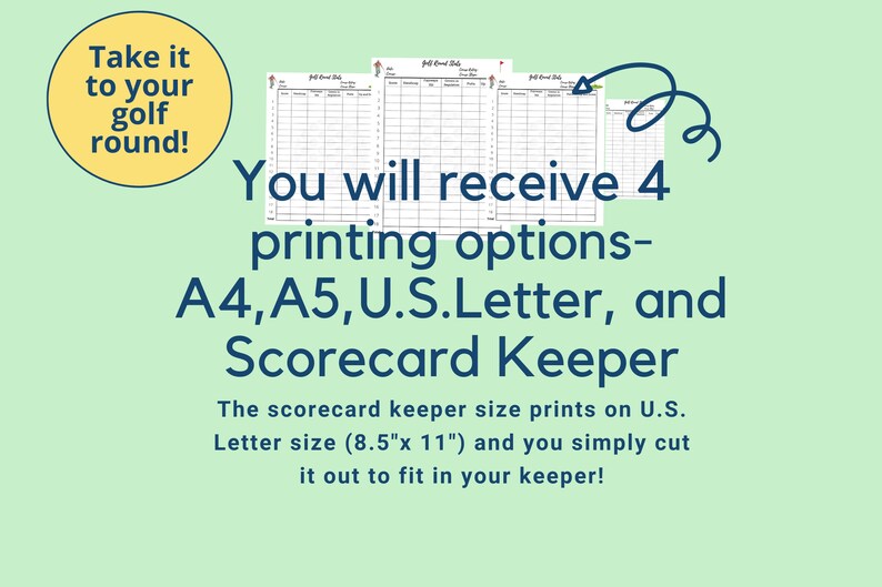 Golf Stat Tracker Printable, Golf Stats, Instant Download, Golf ...