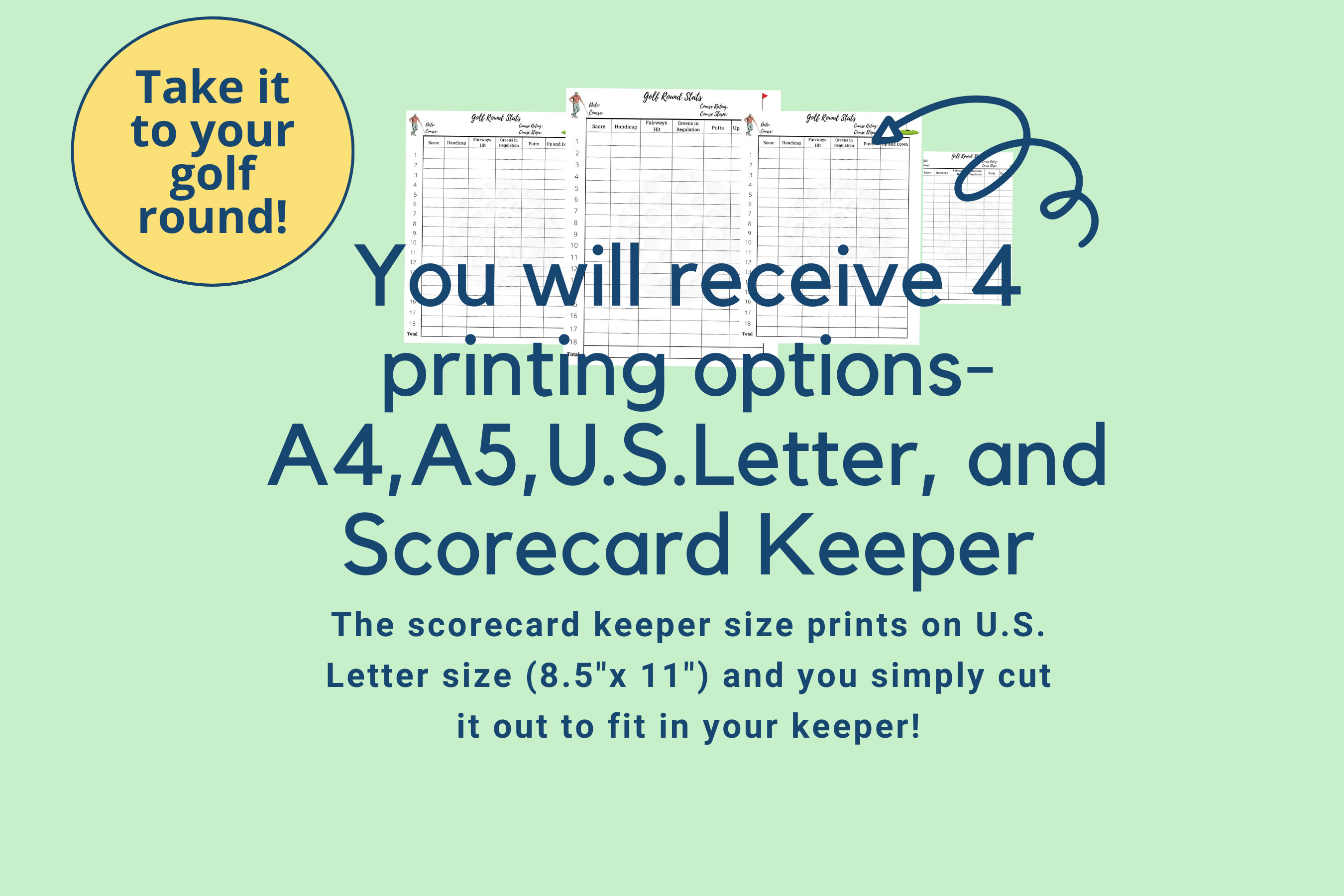 Golf Stat Tracker Printable, Golf Stats, Instant Download, Golf ...