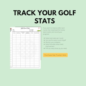 Golf Stat Tracker, Golf Gift, Fillable and Printable, Golf Stats ...