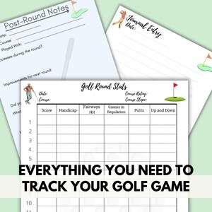 Golf Printable, Bundle, Golf Stat Tracker, Blank Journal Entry, Post ...