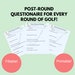 Golf Printable, Post-round Questionnaire, FILLABLE, Golf Stats, Blank ...