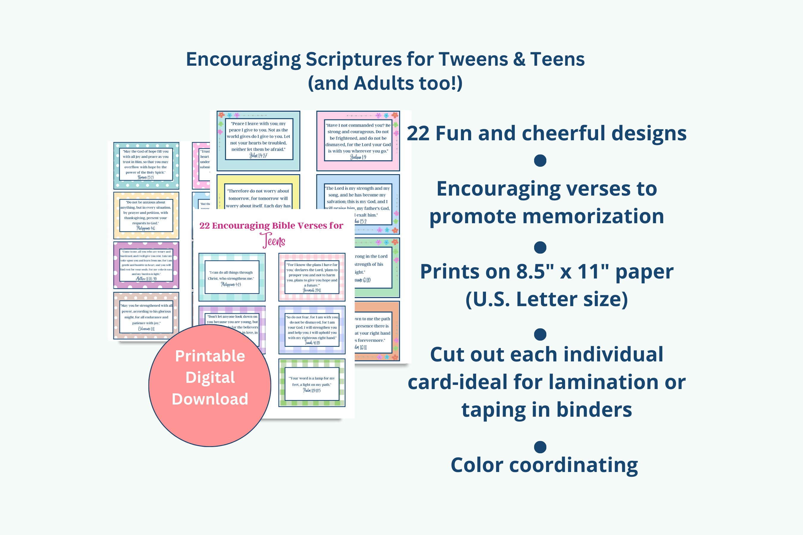 Printable Scripture Cards| Bible Verses for Tweens and Teens ...
