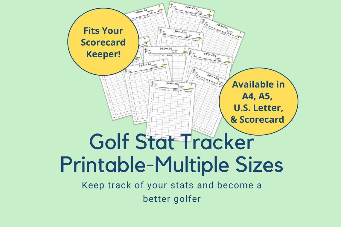 Golf Stat Tracker Printable, Golf Stats, Instant Download, Golf ...
