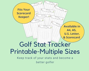 Printable Golf Standard Stats Tracking Scorecard - Etsy