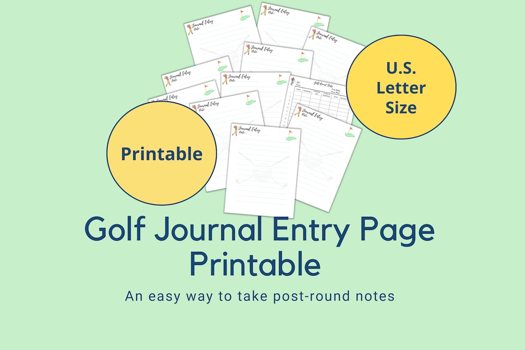 Golf Journal Entry Printable | Instant Download | Printables | Golf ...
