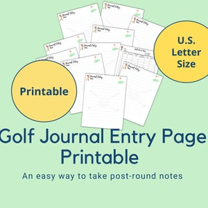 Golf Journal Entry Printable | Instant Download | Printables | Golf ...