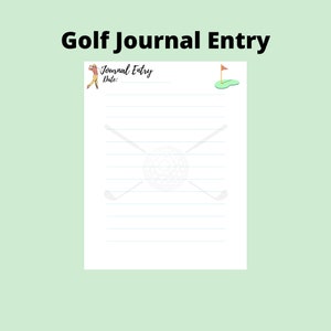 Golf Journal Entry Printable, FILLABLE, Instant Download, Golf ...