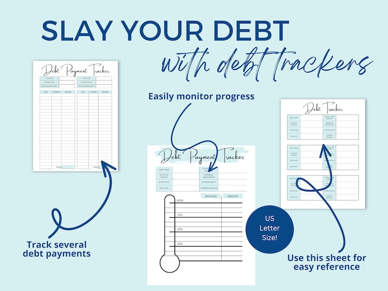 Digital Download Budget Planner, Budget Planner, Debt Tracker, Debt ...