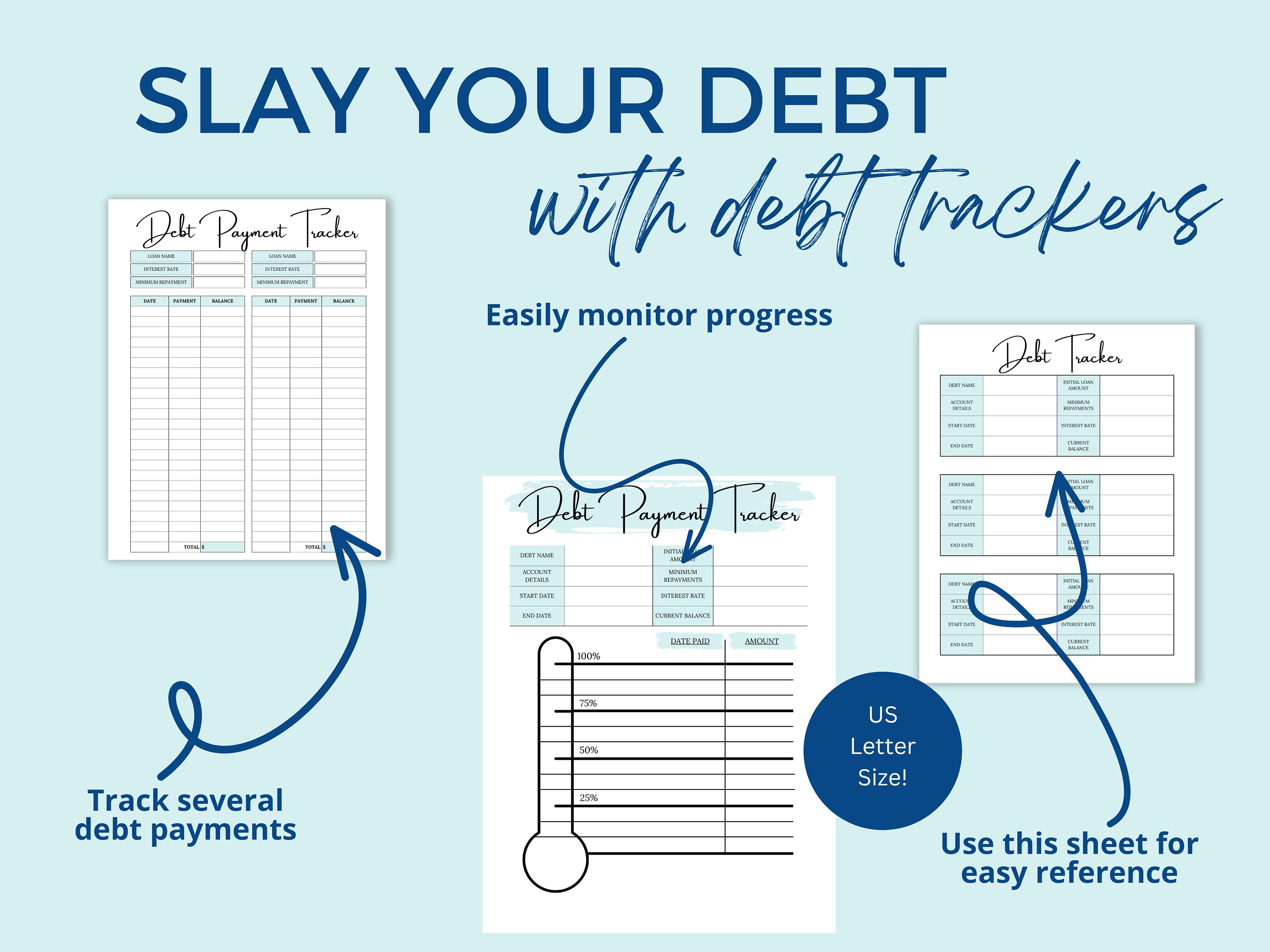 Digital Download Budget Planner, Budget Planner, Debt Tracker, Debt ...
