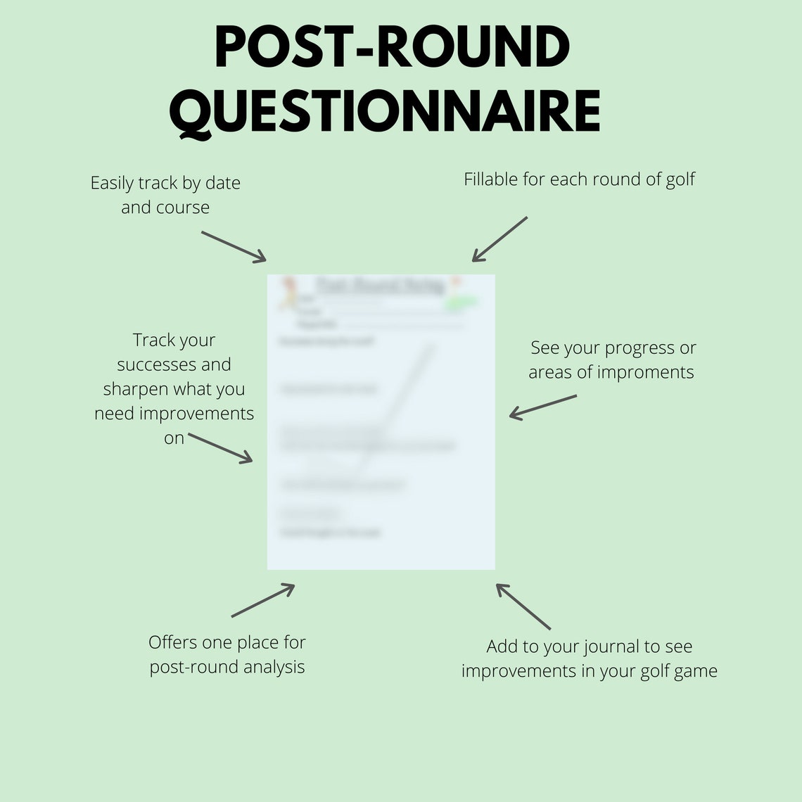Golf Printable Post-round Questionnaire FILLABLE Golf - Etsy