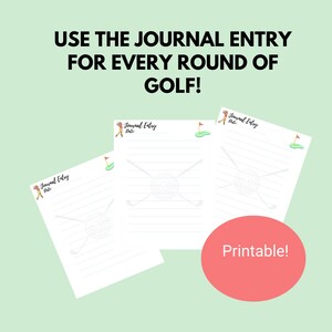 Golf Journal Entry Printable | Instant Download | Printables | Golf ...