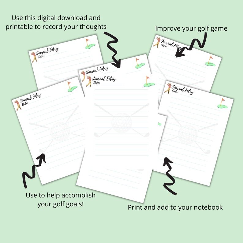 Golf Journal Entry Printable | Instant Download | Printables | Golf ...