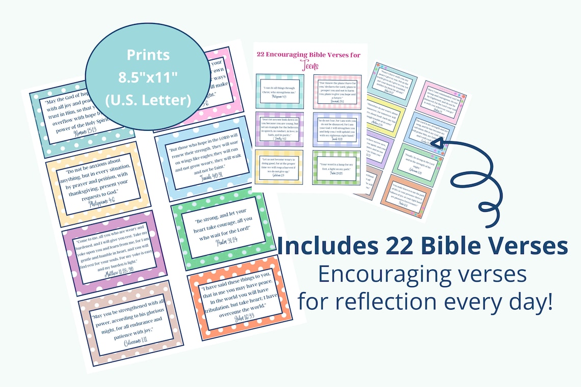 Printable Scripture Cards| Bible Verses for Tweens and Teens ...
