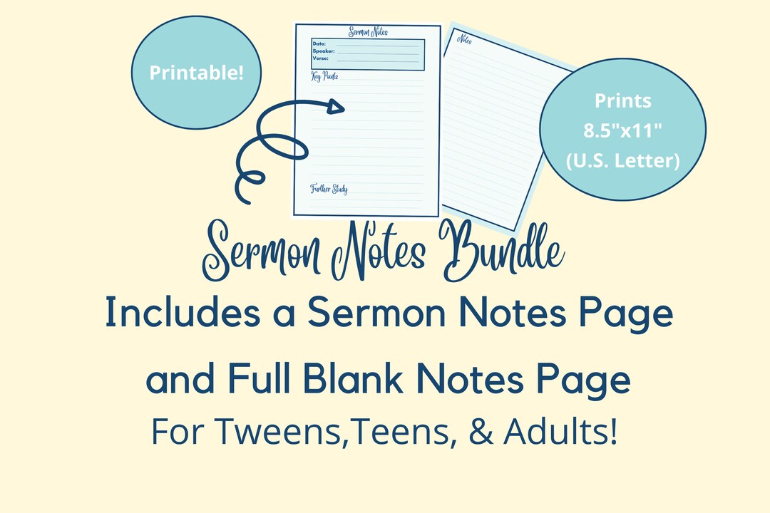 Sermon Notes Printable, Sermon Notes, Journal Notebook, Good Notes ...