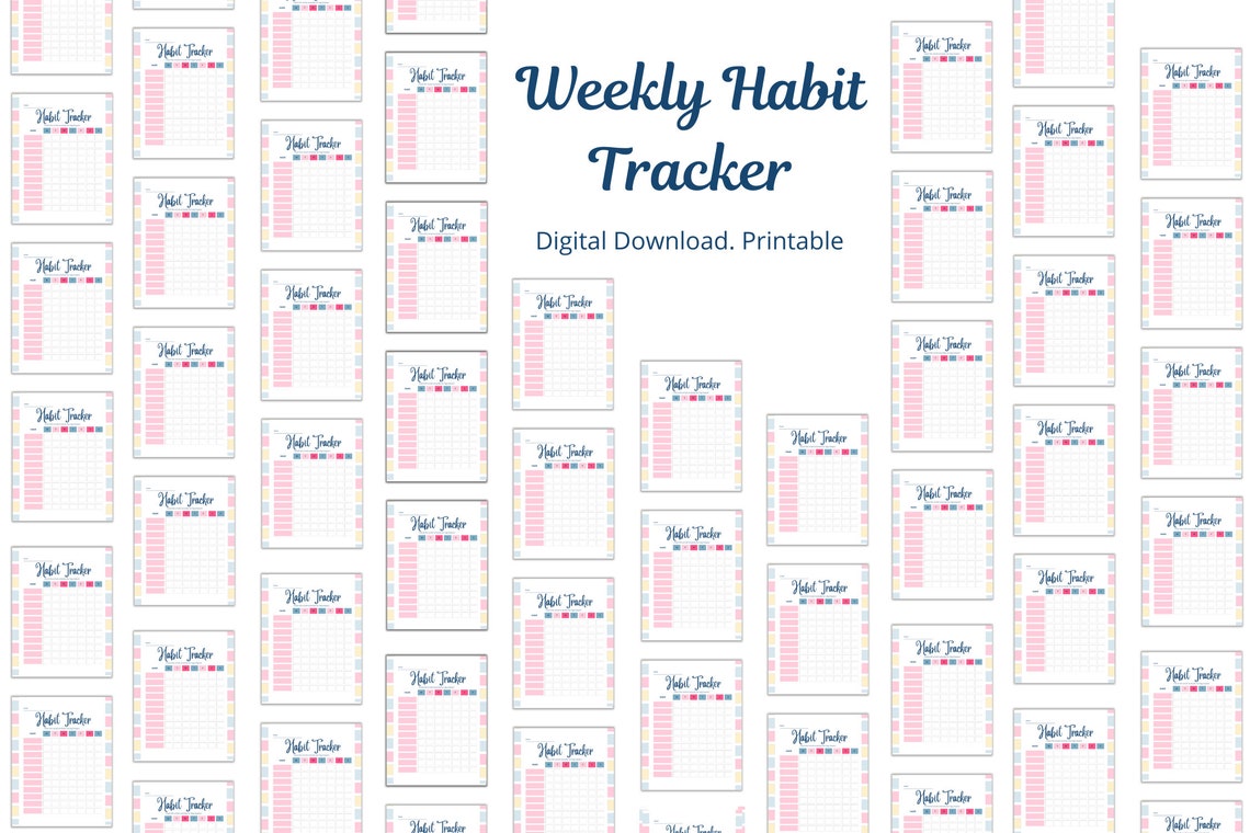 Weekly Habit Tracker Printable Habit Tracker Template - Etsy