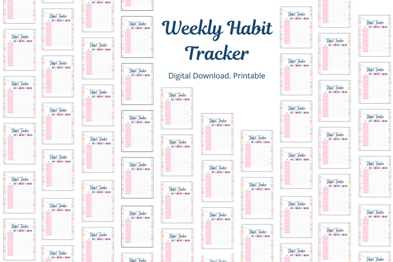 Weekly Habit Tracker Printable, Habit Tracker Template, Routine Tracker ...