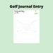 Golf Printable, Bundle, Golf Stat Tracker, Blank Journal Entry, Post ...