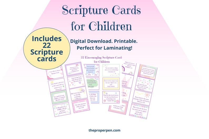 Printable Scripture Cards | Bible Verses for Kids and Tweens ...