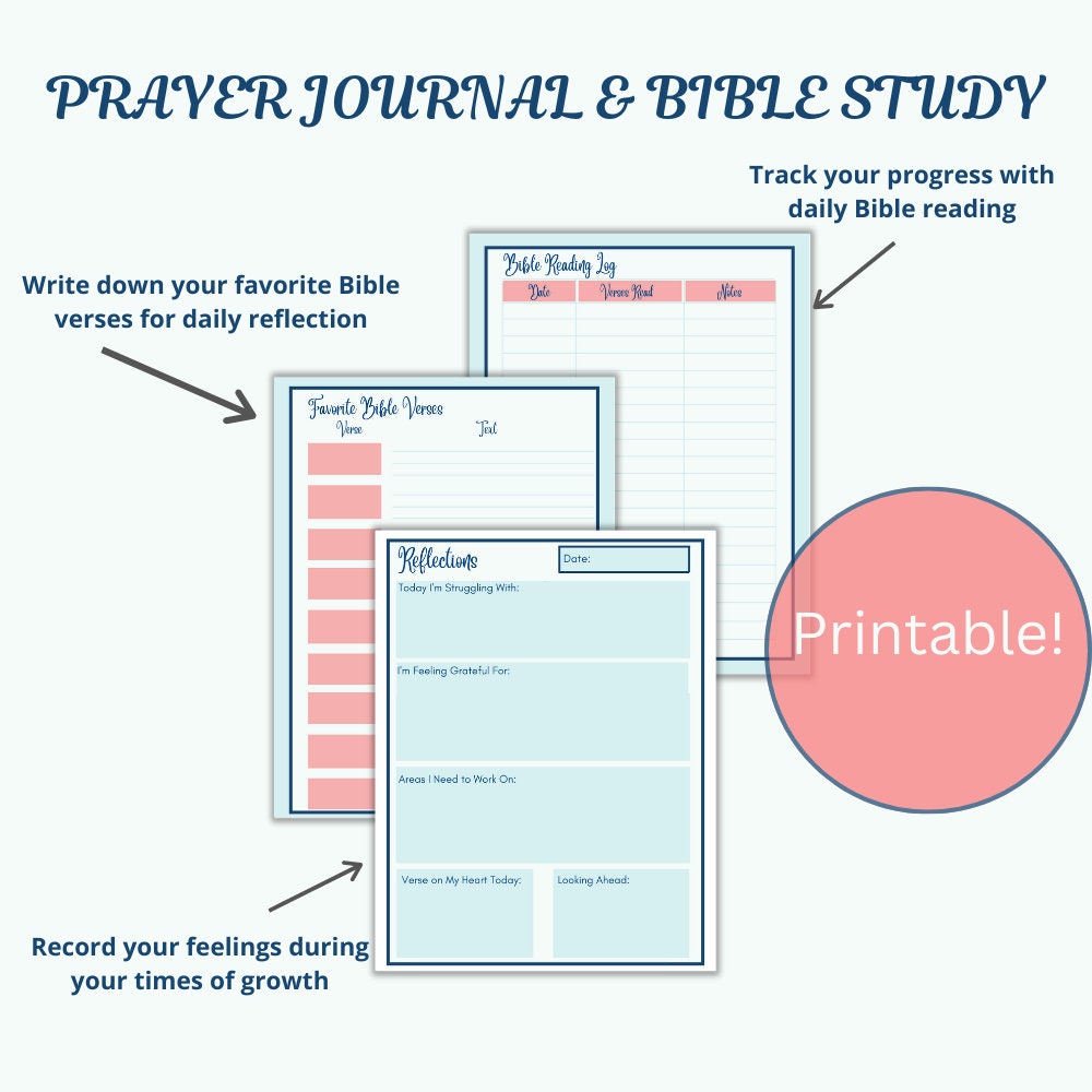 Daily Prayer Journal, Bible Study, Bundle, Bible Journaling, Prayer ...