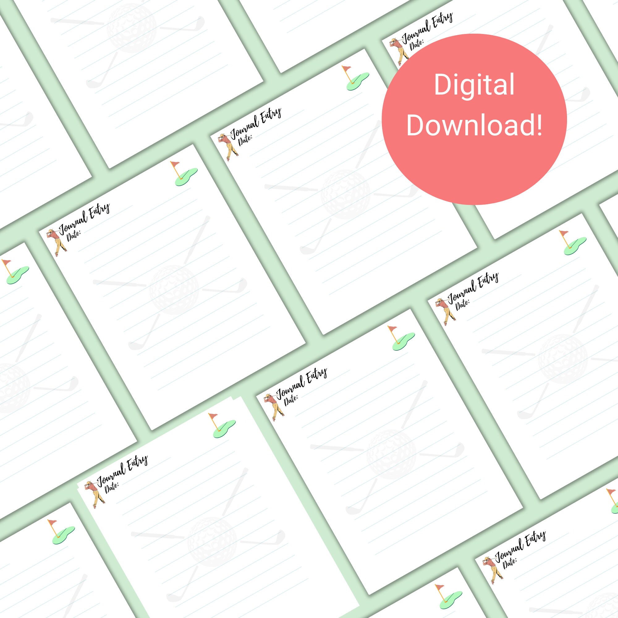 Golf Journal Entry Printable | Instant Download | Printables | Golf ...