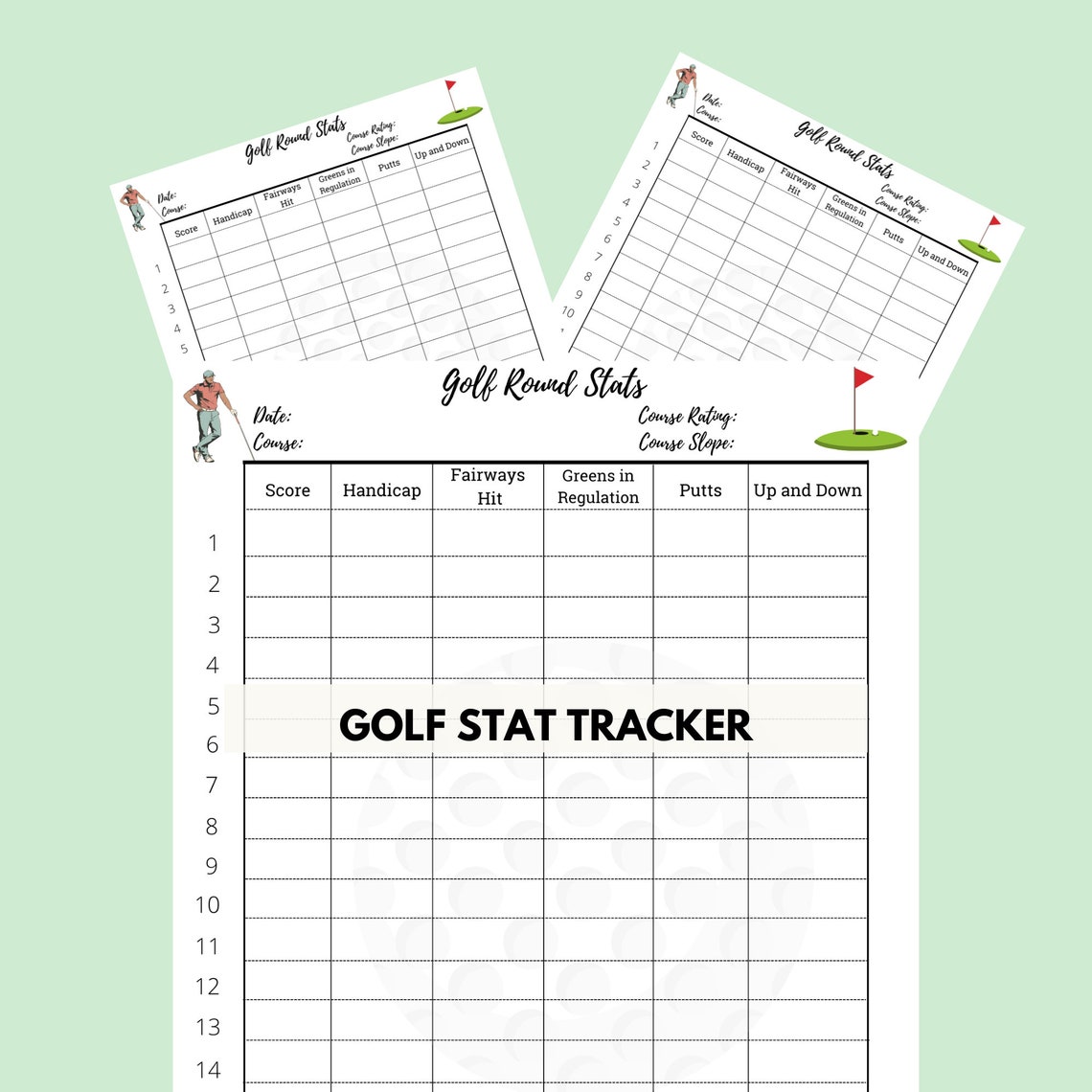 Golf Stat Tracker Printable, Golf Stats, Instant Download, Golf ...