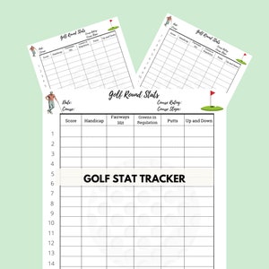 Golf Stat Tracker Printable, Golf Stats, Instant Download, Golf ...