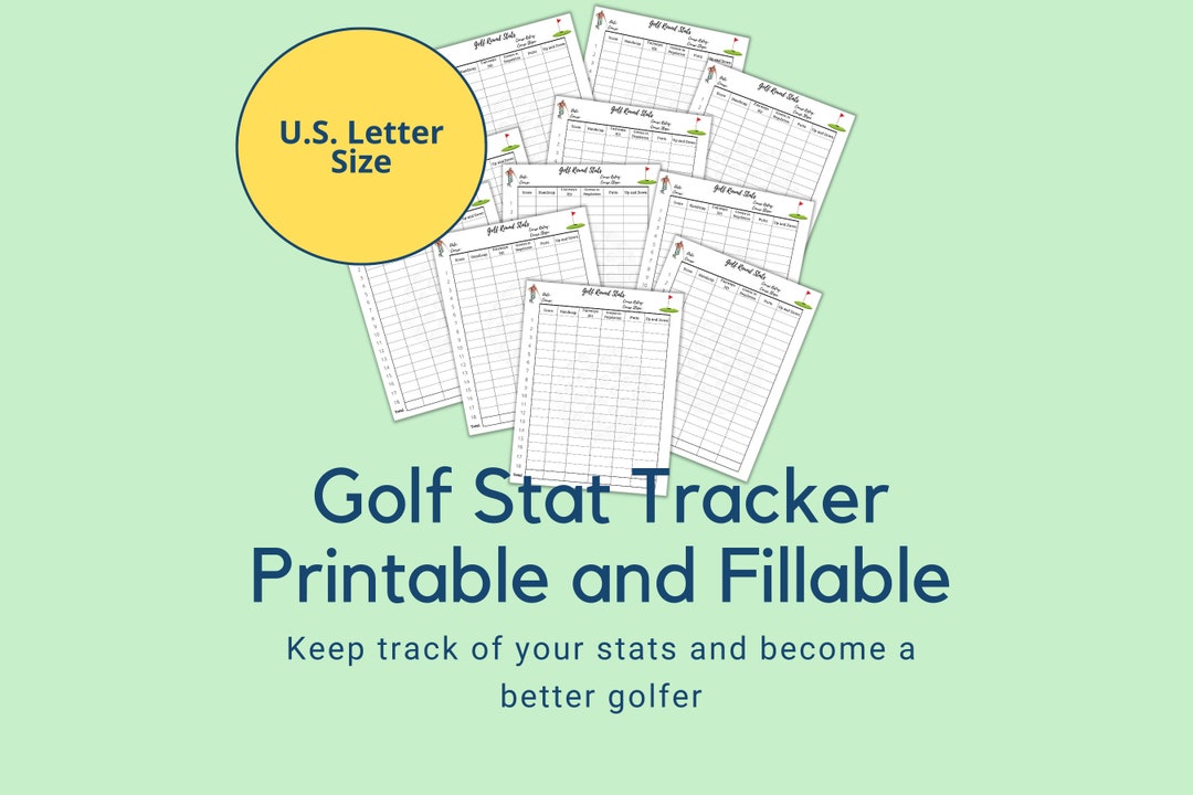 Golf Stat Tracker, Golf Gift, Fillable and Printable, Golf Stats ...