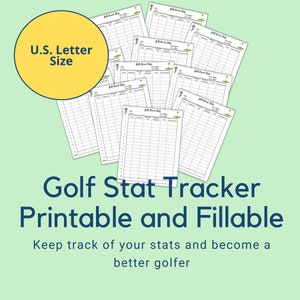 Golf Stat Tracker, Golf Gift, Fillable and Printable, Golf Stats ...