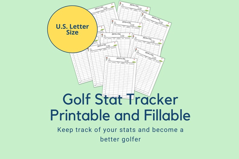 Golf Stat Tracker, Golf Gift, Fillable and Printable, Golf Stats ...