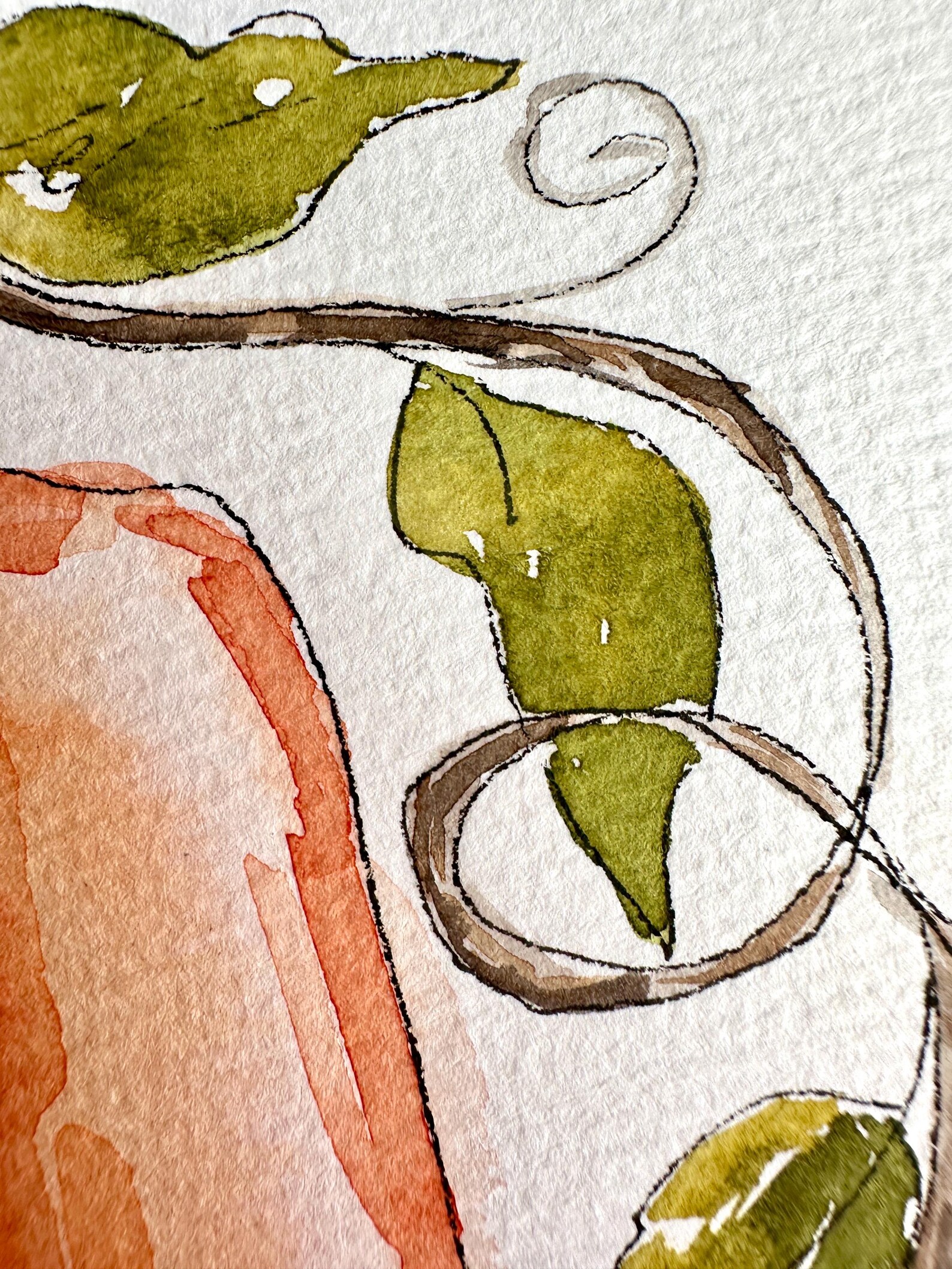 Watercolor Fall Pumpkin Painting welcome Back Autumn 12x9 This is a One ...