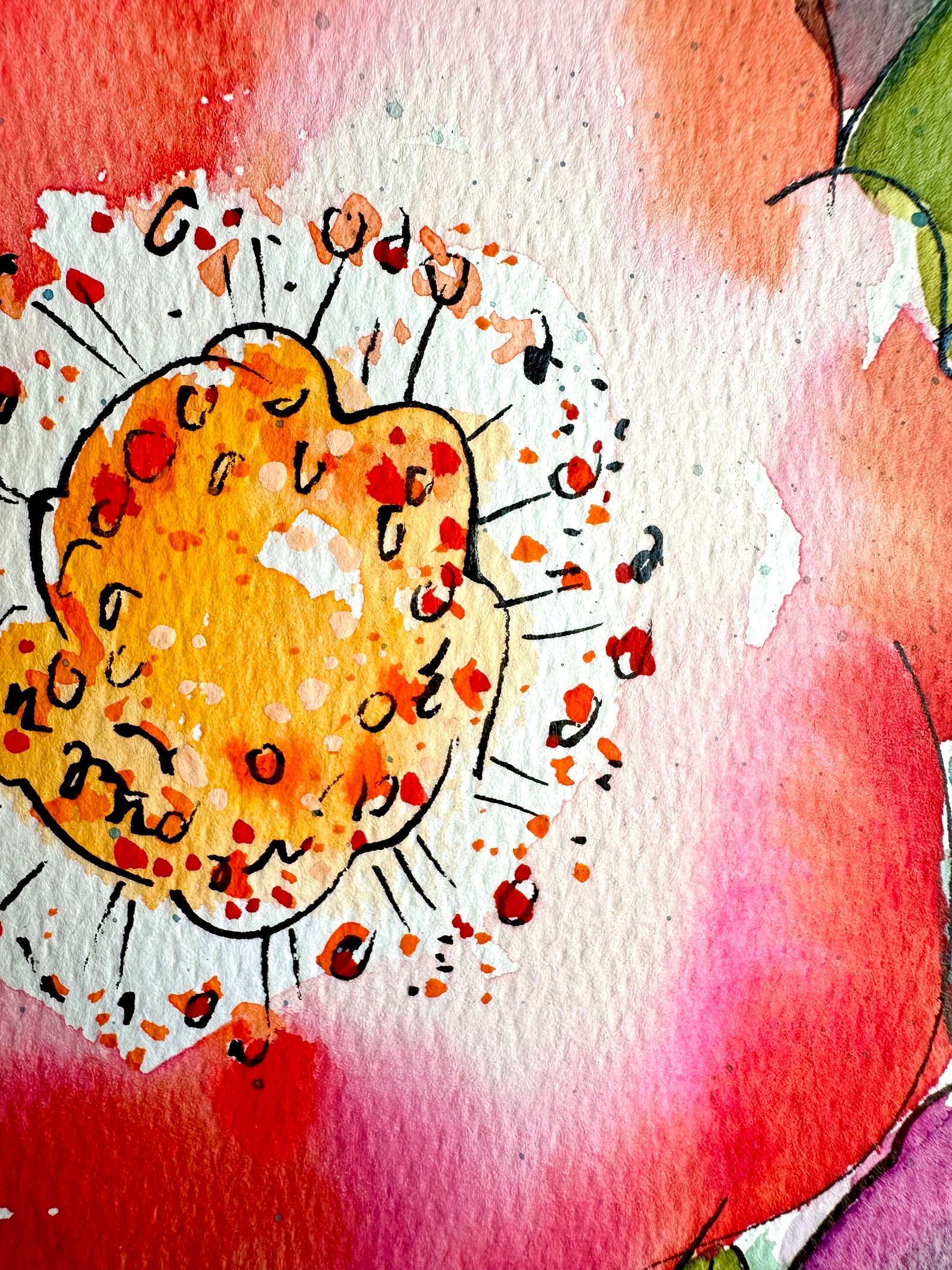 Bright Floral Watercolor Painting “overwhelmed With Joy” 18x24 Original ...