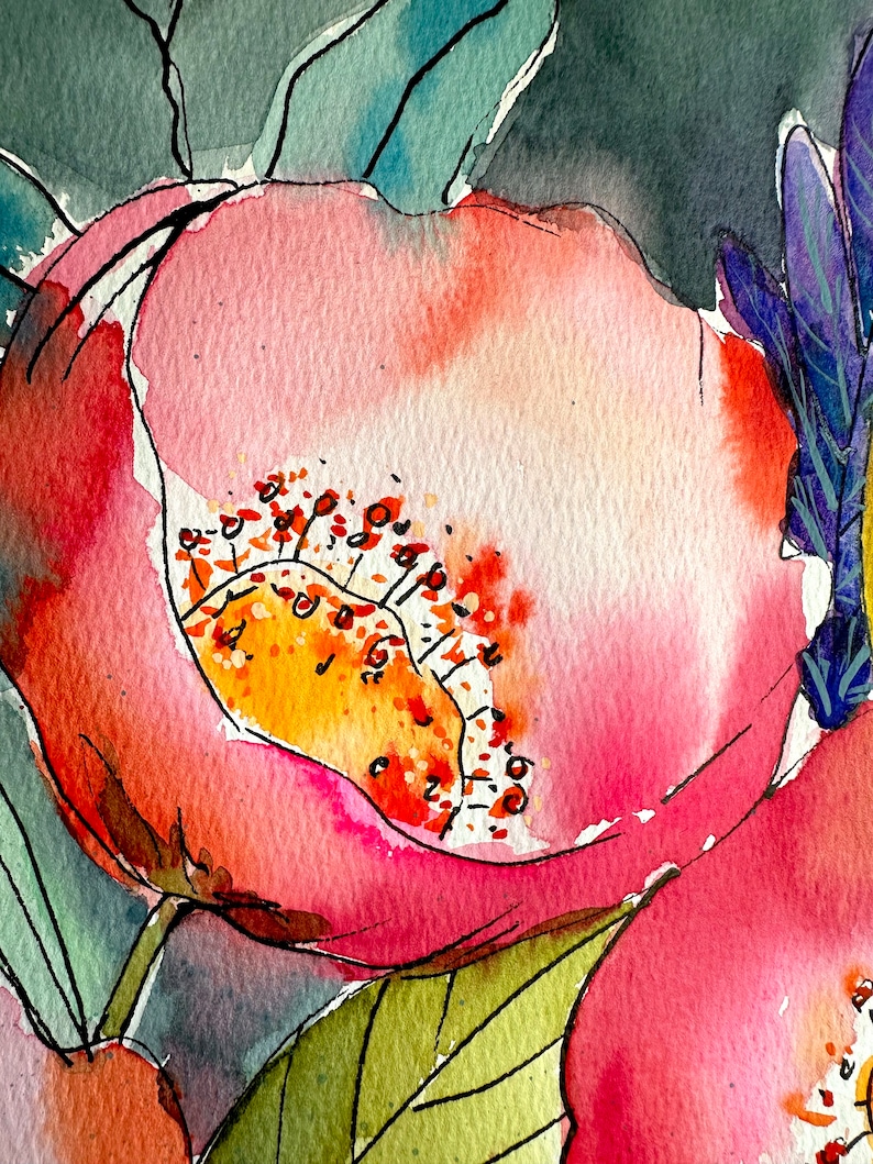 Bright Floral Watercolor Painting “overwhelmed With Joy” 18x24 Original ...