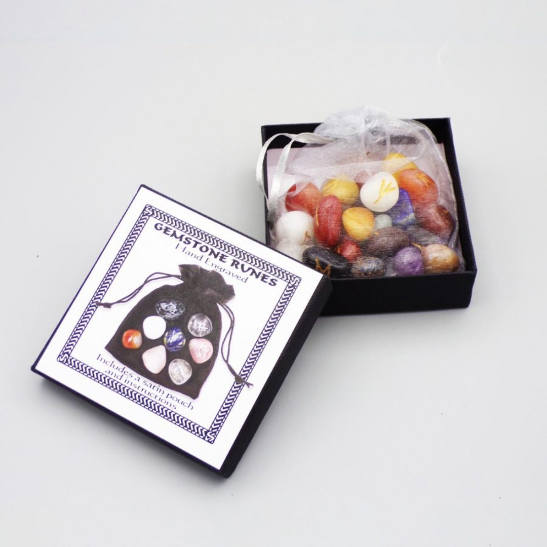 Gemstone Rune Set Crystal Runes Mystery Divination Runes Fortune ...