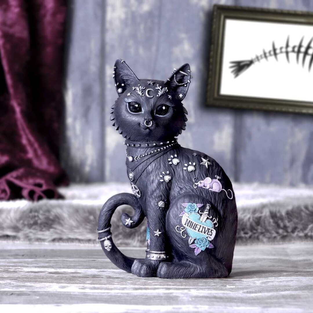 Nine Lives Cat Figurine Ornament Cat Witches Familiar - Etsy