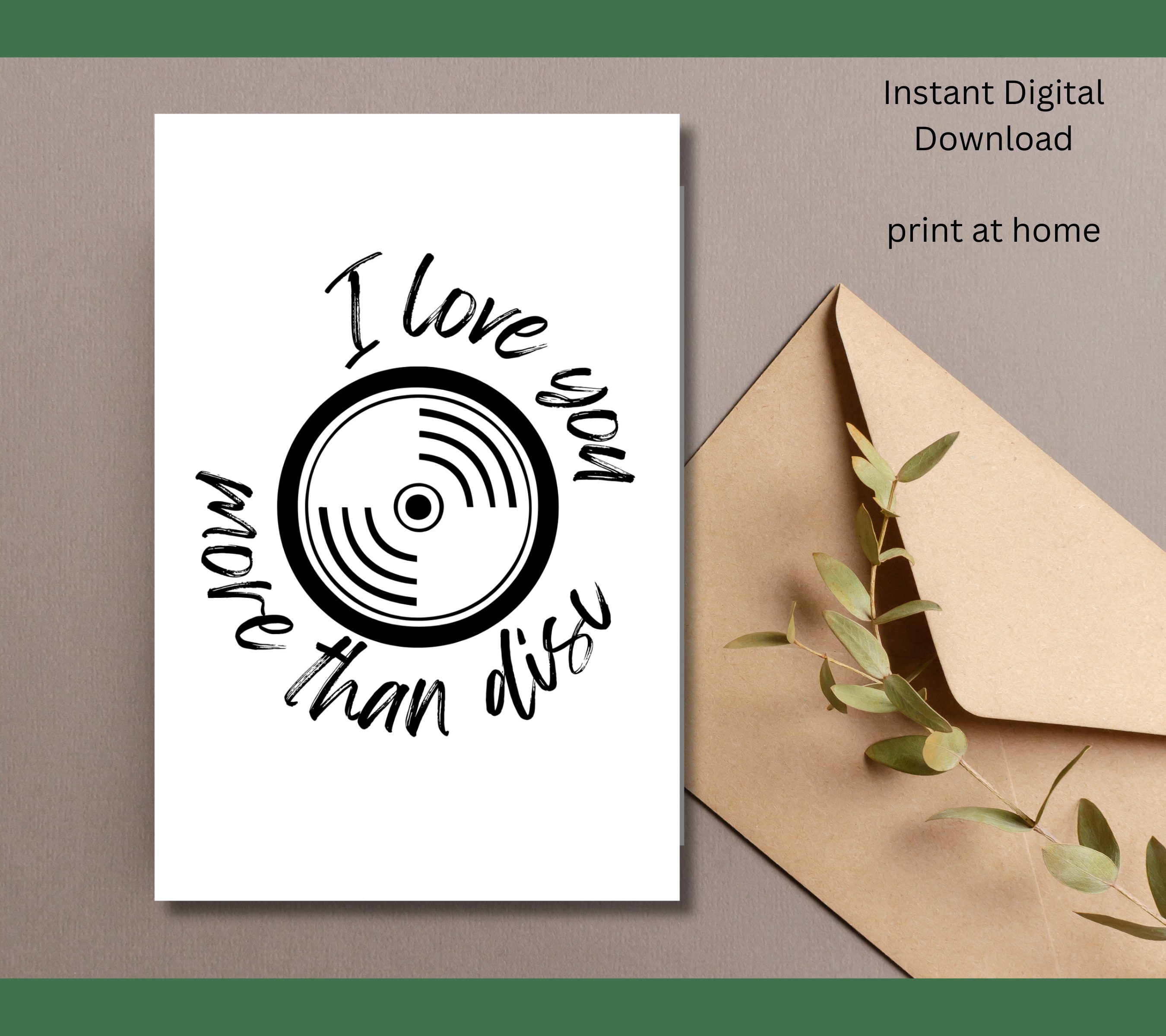 Disc Golf Greeting Card | I Love You More Than Disc | Funny Card | Disc ...