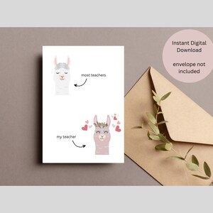 Funny Teacher Appreciation Card | Teacher Greeting Card | Printable ...