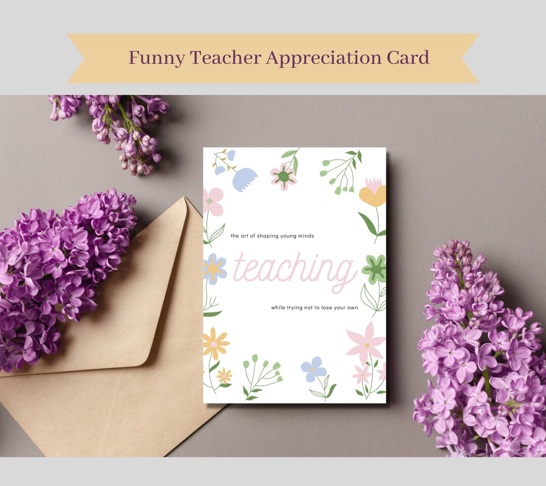 Funny Teacher Appreciation Card Teacher Greeting Card - Etsy