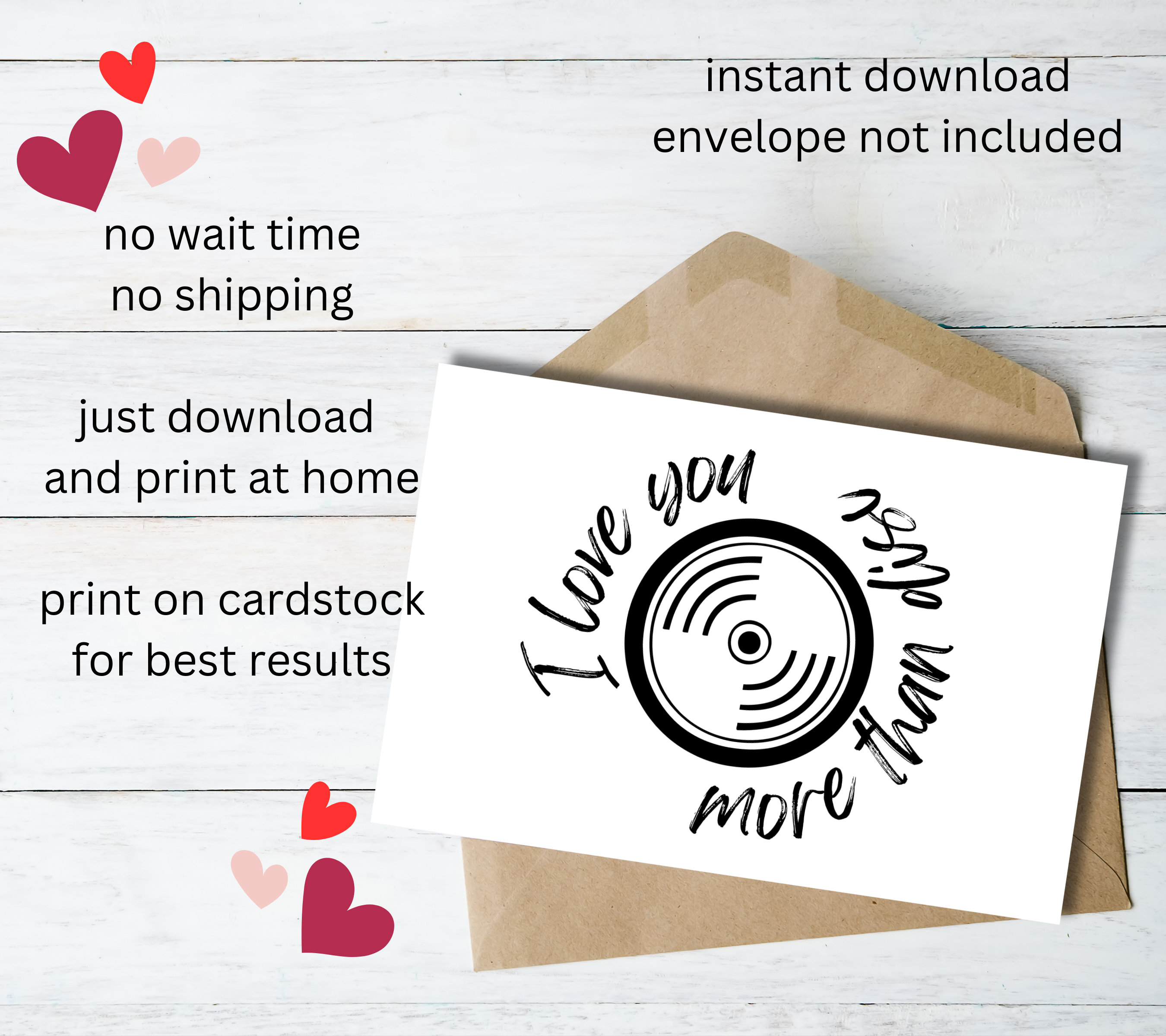 Disc Golf Greeting Card | I Love You More Than Disc | Funny Card | Disc ...