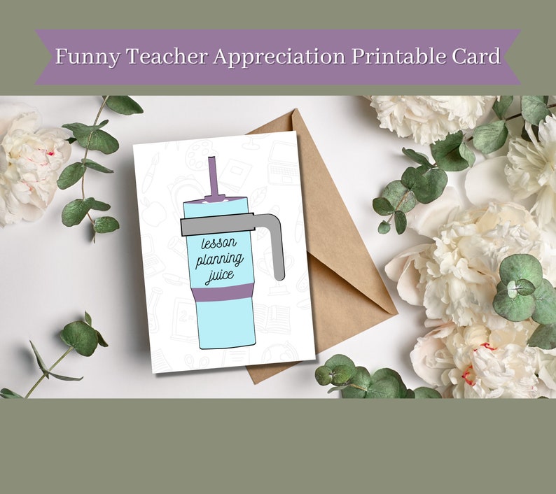 Funny Teacher Appreciation Card | Teacher Greeting Card | Printable ...