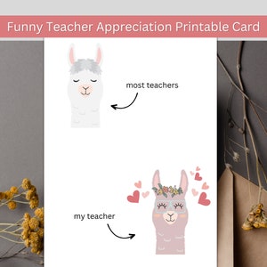 Funny Teacher Appreciation Card | Teacher Greeting Card | Printable ...
