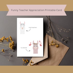Funny Teacher Appreciation Card | Teacher Greeting Card | Printable ...
