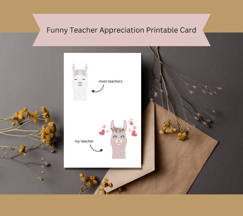 Funny Teacher Appreciation Card | Teacher Greeting Card | Printable ...