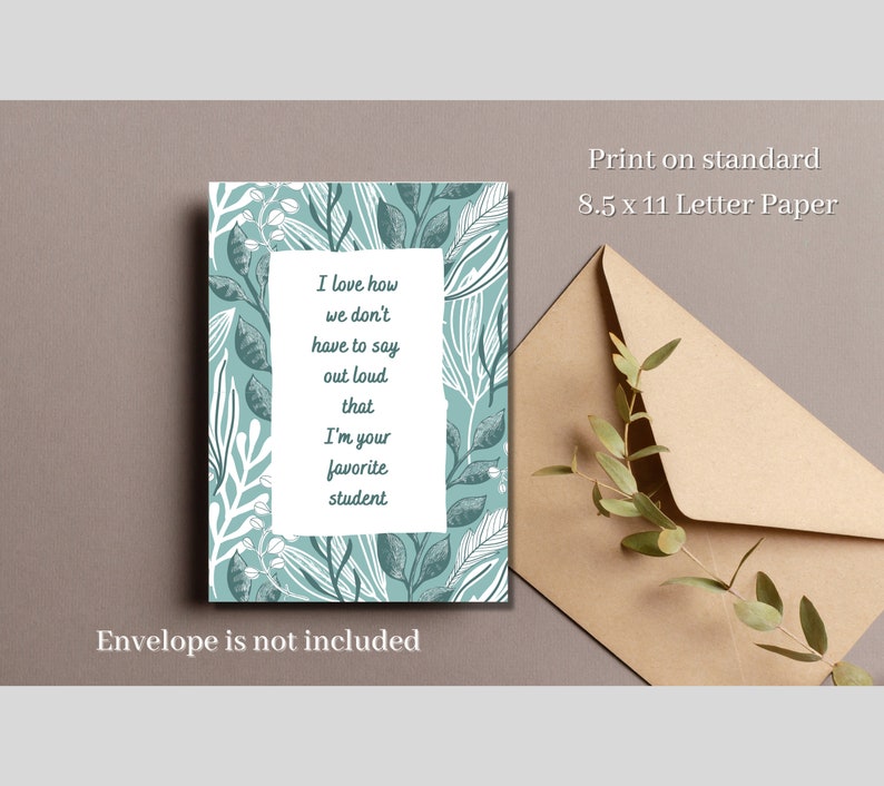 Funny Teacher Appreciation Card | Teacher Greeting Card | Printable ...