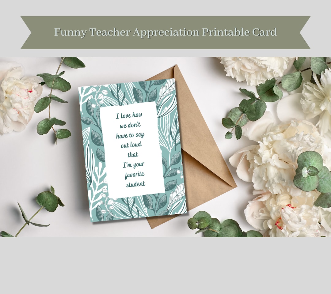 Funny Teacher Appreciation Card Teacher Greeting Card - Etsy