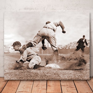 Ty Cobb "sliding Into Third", Iconic Baseball Photo, Famous Baseball ...