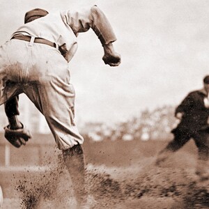 Ty Cobb "sliding Into Third", Iconic Baseball Photo, Famous Baseball ...