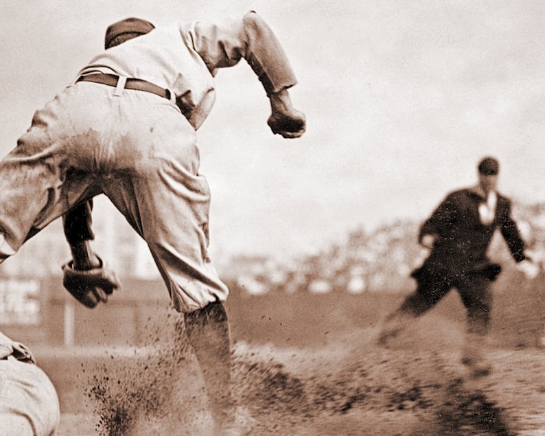 Ty Cobb "sliding Into Third", Iconic Baseball Photo, Famous Baseball ...
